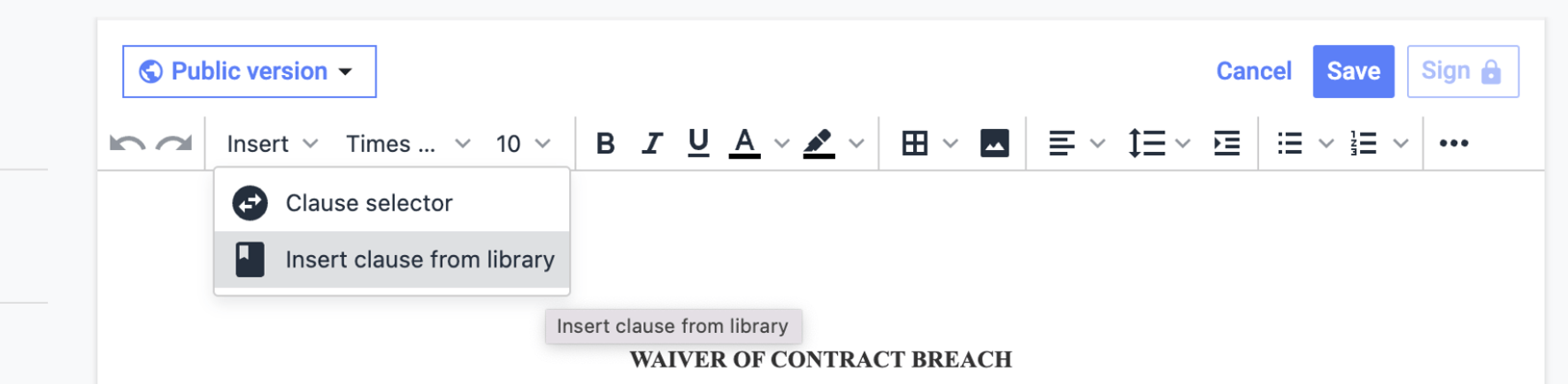 Insert Clauses from the Library